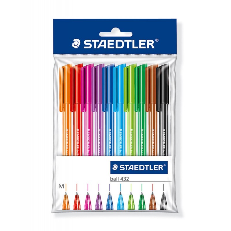 Stylos à bille 10 couleurs variées STAEDTLER - Papeterie-Maroc.com ...