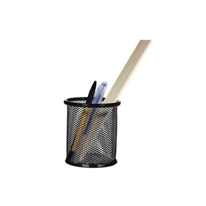 PORTE STYLOS MÉTALLIQUE ROND NOIR - Papeterie-Maroc.com Votre ...